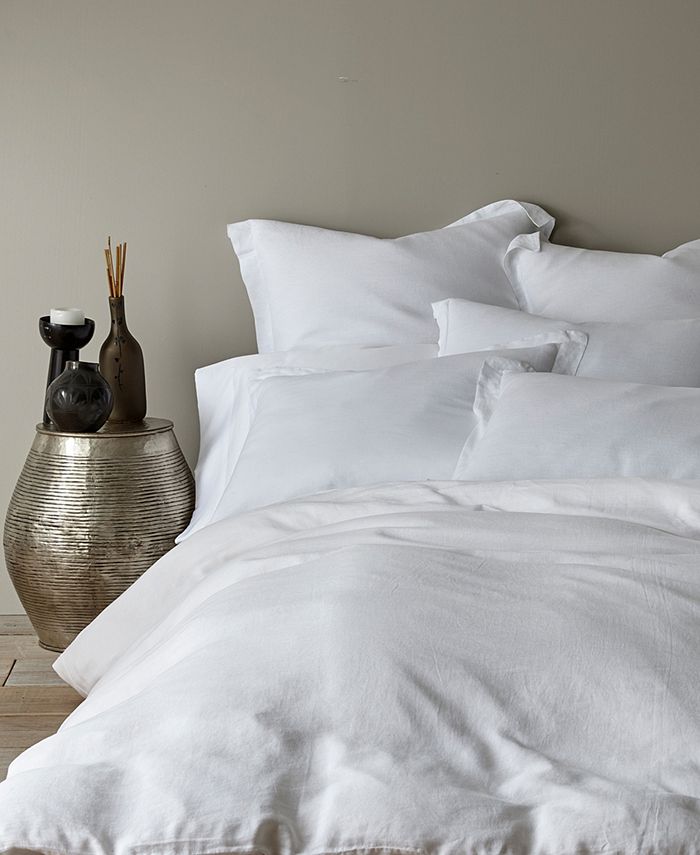 Levtex Home Washed Linen White Euro with Flange - Macy's