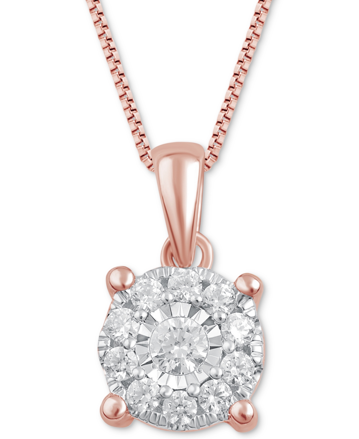 Click here for Diamond Halo 18 Pendant Necklace (1/3 ct. t.w.) in... prices