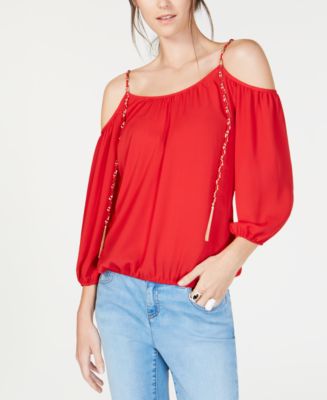 INC International Concepts INC Cold-Shoulder Chain-Detail Top, Created ...