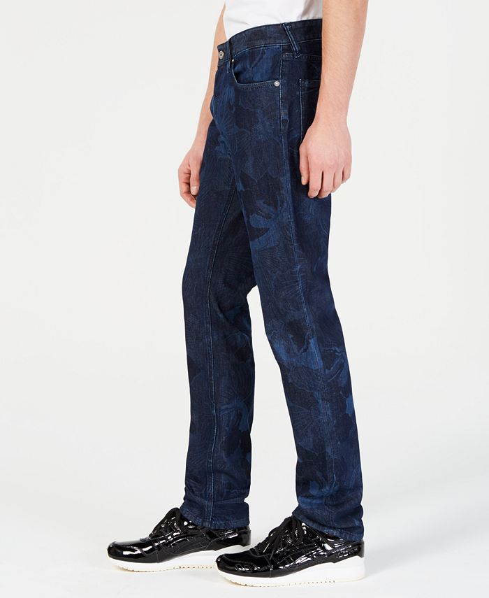 Just Cavalli Men's Slim-Fit Palm-Leaf Jeans - Macy's