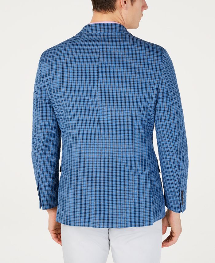 Nautica Men's Modern-Fit Blue Plaid Sport Coat - Macy's