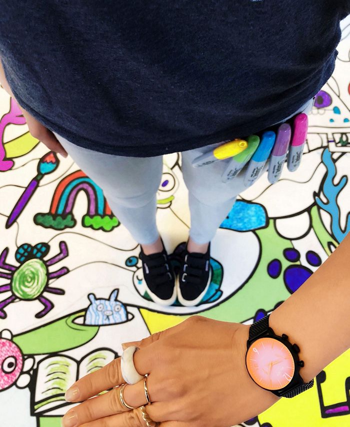 WELDER Women's Black Stainless Steel Mesh Bracelet Watch 38mm - Macy's