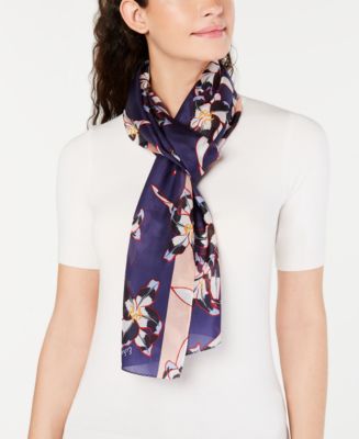 Echo Falling Lilies Silk Oblong Scarf - Macy's