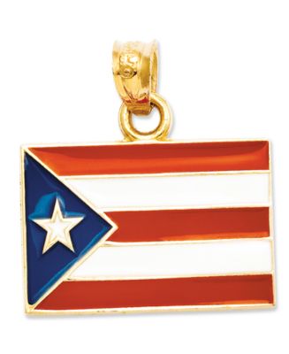 14k Gold Charm, Puerto Rico Flag Charm - Macy's