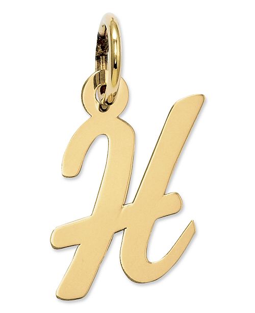 Macy's 14k Gold Charm, Small Script Initial H Charm & Reviews - Jewelry ...