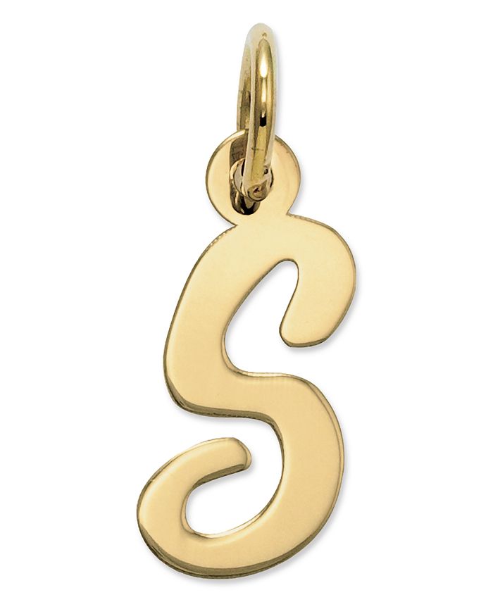 Macy's 14k Gold Charm, Small Script Initial S Charm - Macy's