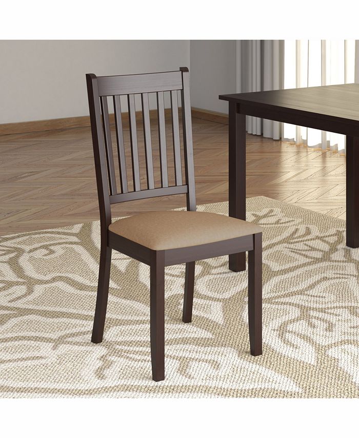 CorLiving Stained Dining Chairs with Microfiber Seat, Set of 2 - Macy's