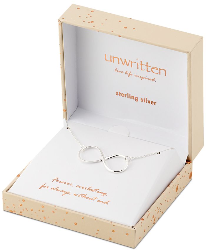 Unwritten Open Infinity 18" Pendant Necklace in Sterling Silver - Macy's