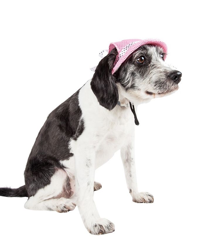 Pet Life 'Sea Spot Sun' UV Protectant Adjustable Mesh Brimmed Dog Hat ...