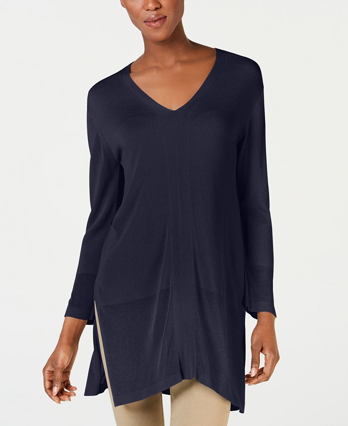 Weekend Max Mara Canale Side-Slit Tunic Sweater - Macy's