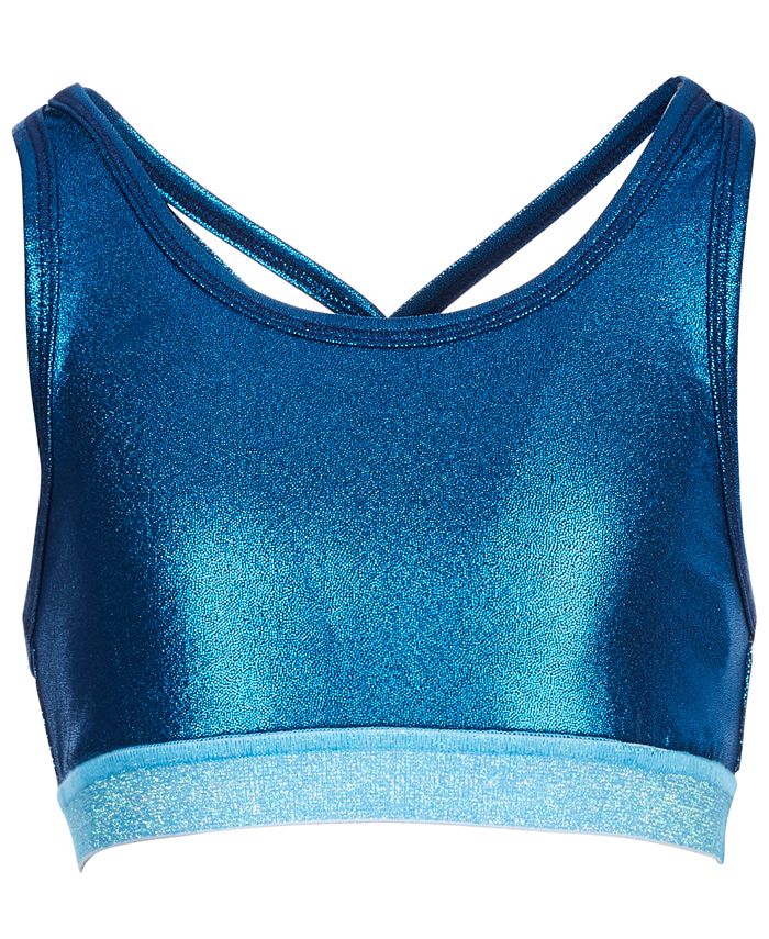 Ideology Big Girls Shiny Sports Bra, Created for Macy's - Macy's