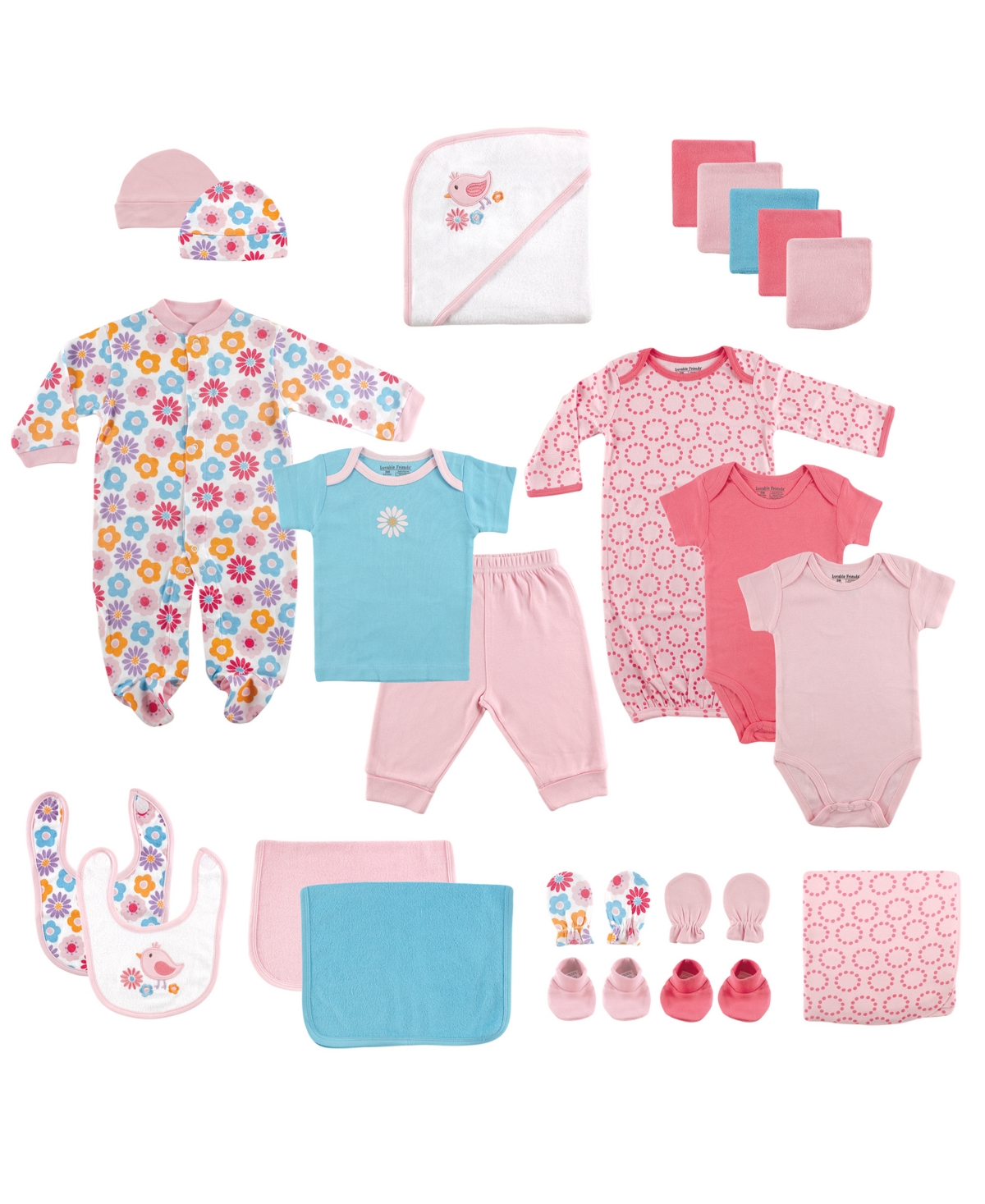 Click here for Luvable Friends Baby Girls Layette Gift Cube - Pin... prices