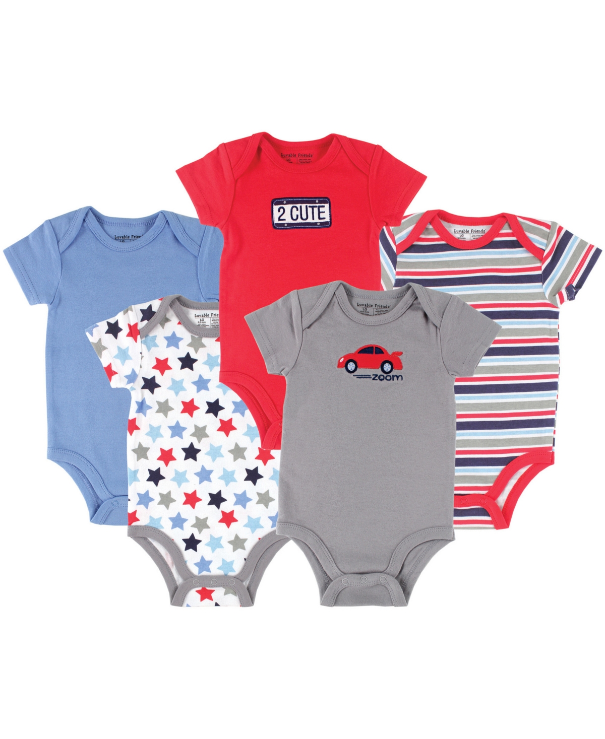 Click here for Luvable Friends Baby Girls 5Pk Bodysuits - Car prices