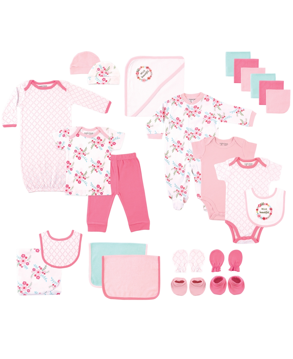 Click here for Luvable Friends Baby Girls Layette Gift Cube - Flo... prices