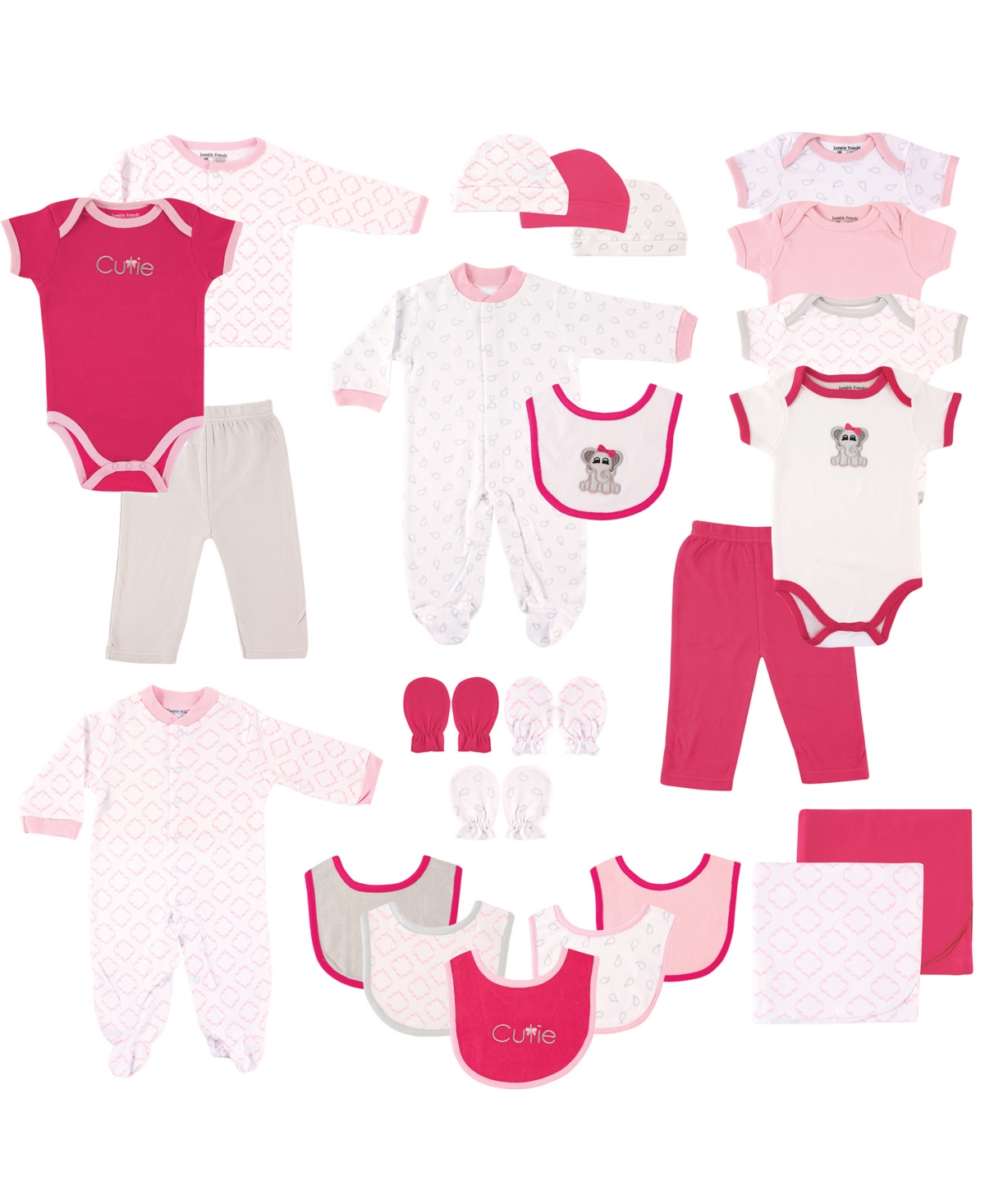 Click here for Luvable Friends Baby Girls Layette Gift Cube - Pin... prices