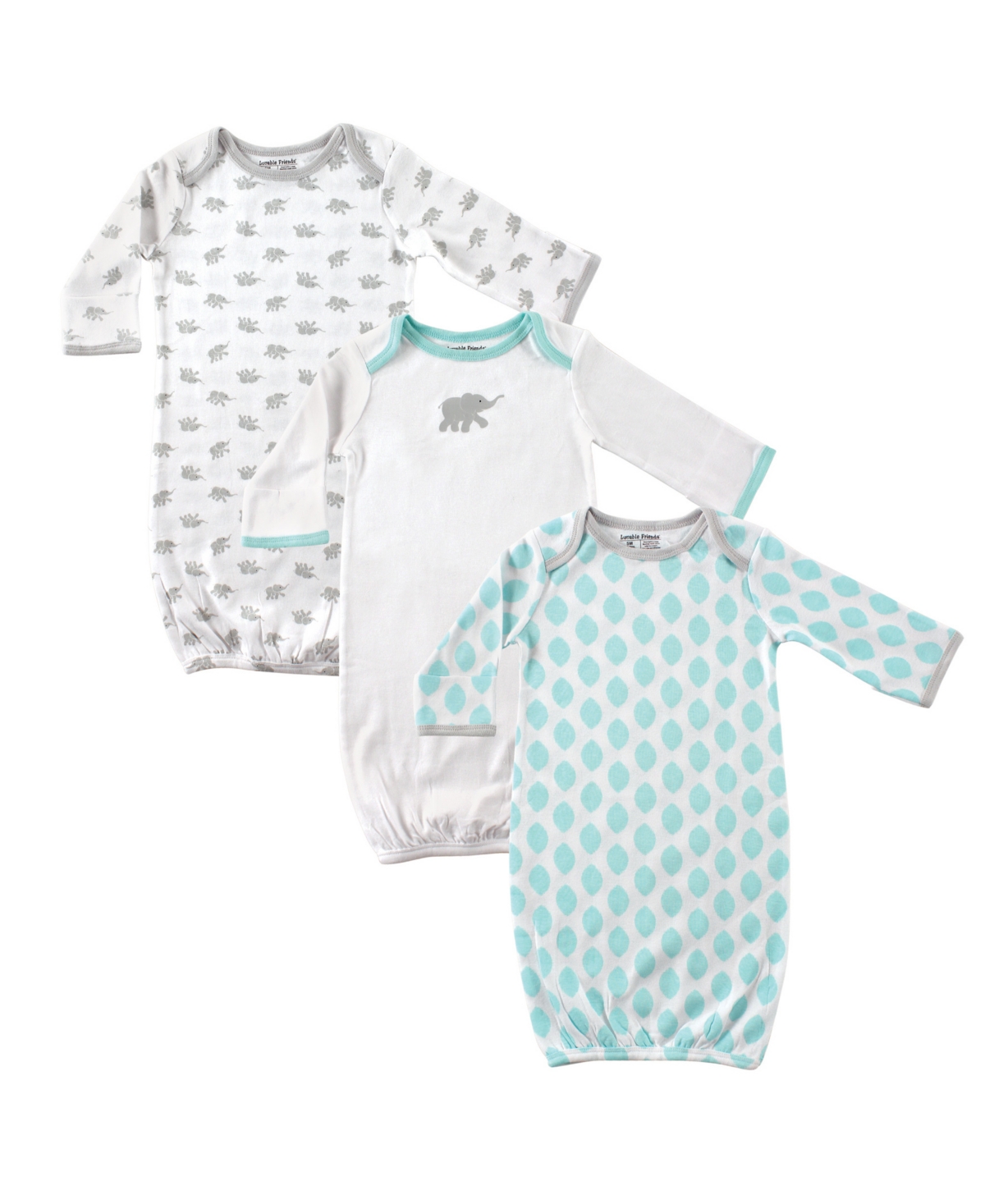 Click here for Luvable Friends Baby Boys Unisex Cotton Gowns - El... prices