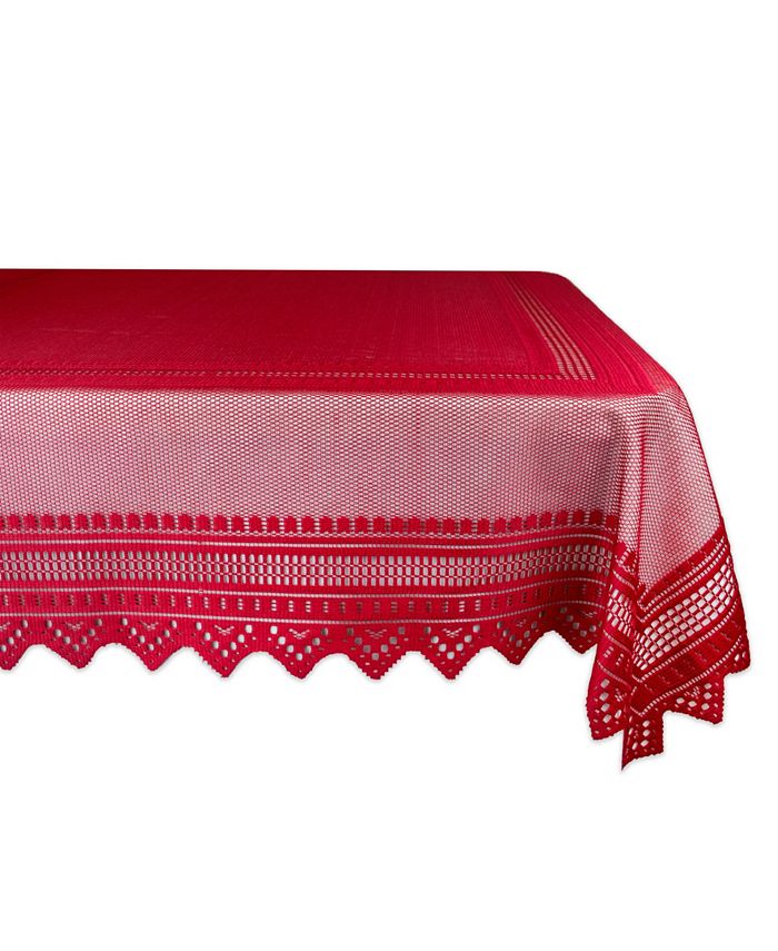 Design Imports Lace Nordic Tablecloth 52" x 90" - Macy's