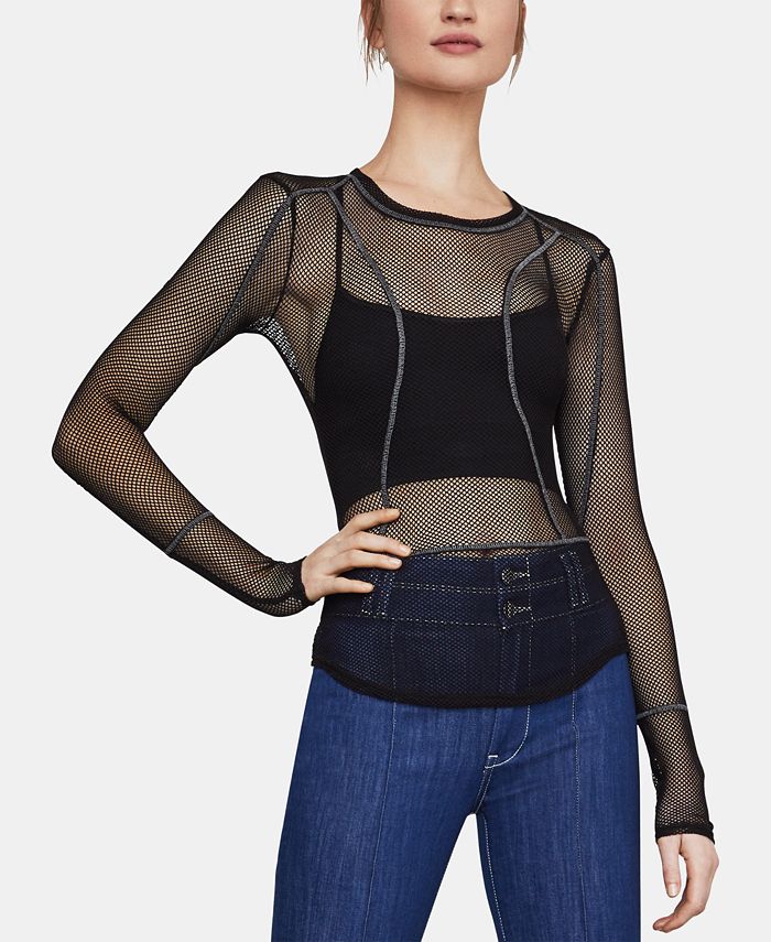 BCBGMAXAZRIA Sheer Top - Macy's