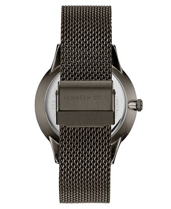 Kenneth Cole New York Men's Gunmetal Stainless Steel Mesh Bracelet ...