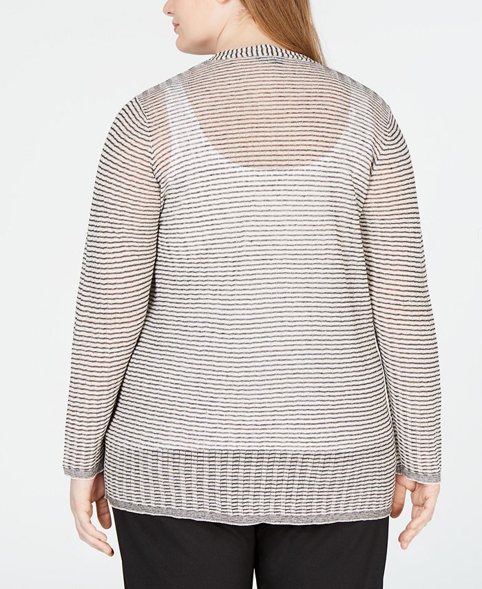 Eileen Fisher Plus Size Organic Linen Sheer Cardigan - Macy's