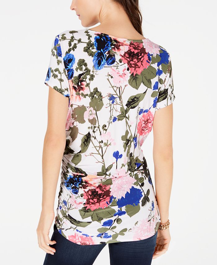 INC International Concepts I.N.C Ruched Surplice Top, Created for Macy ...