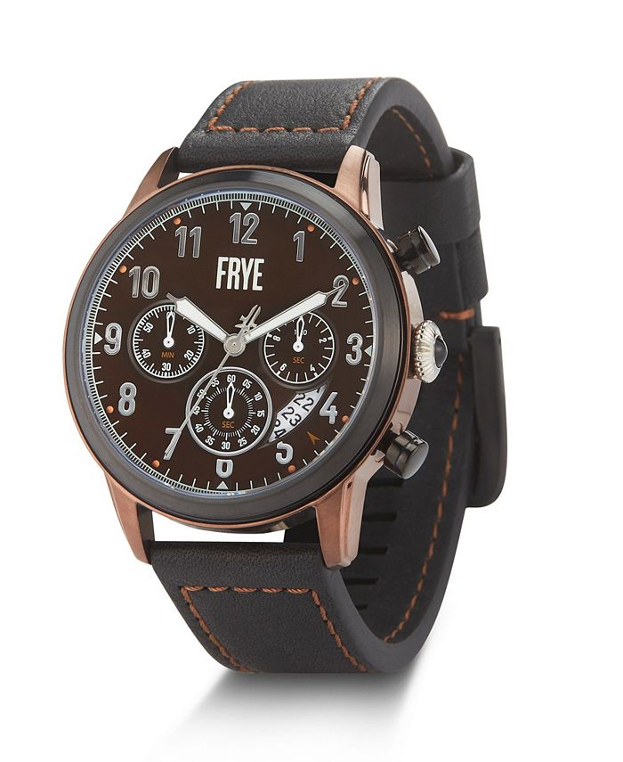 Frye Mens' Graham Chronograph Whiskey Leather Strap Watch - Macy's