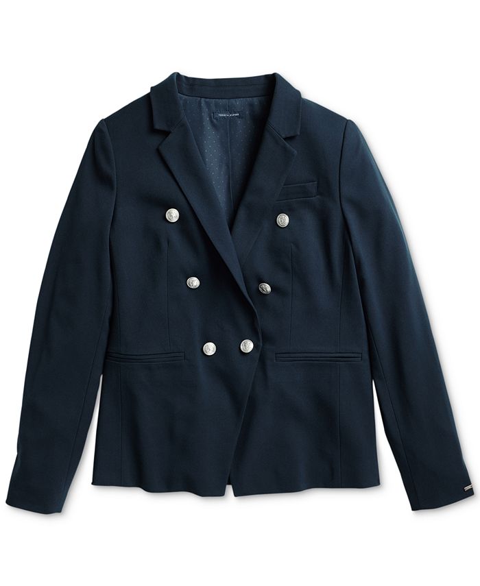 Tommy Hilfiger Women's Georgi Nautical Blazer with Magnetic Closures ...