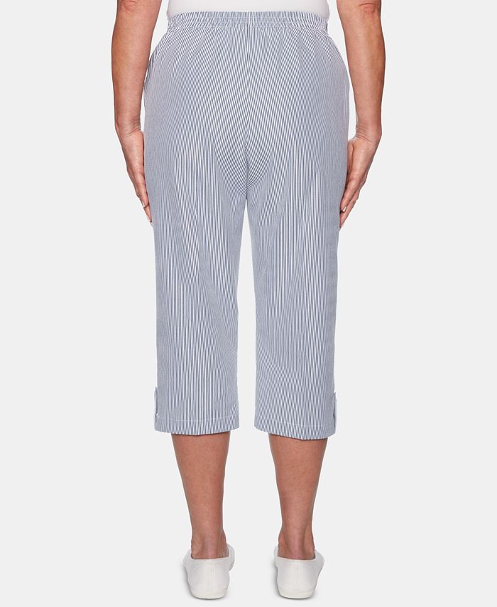 Alfred Dunner Petite Smooth Sailing Seersucker Capri Pants - Macy's