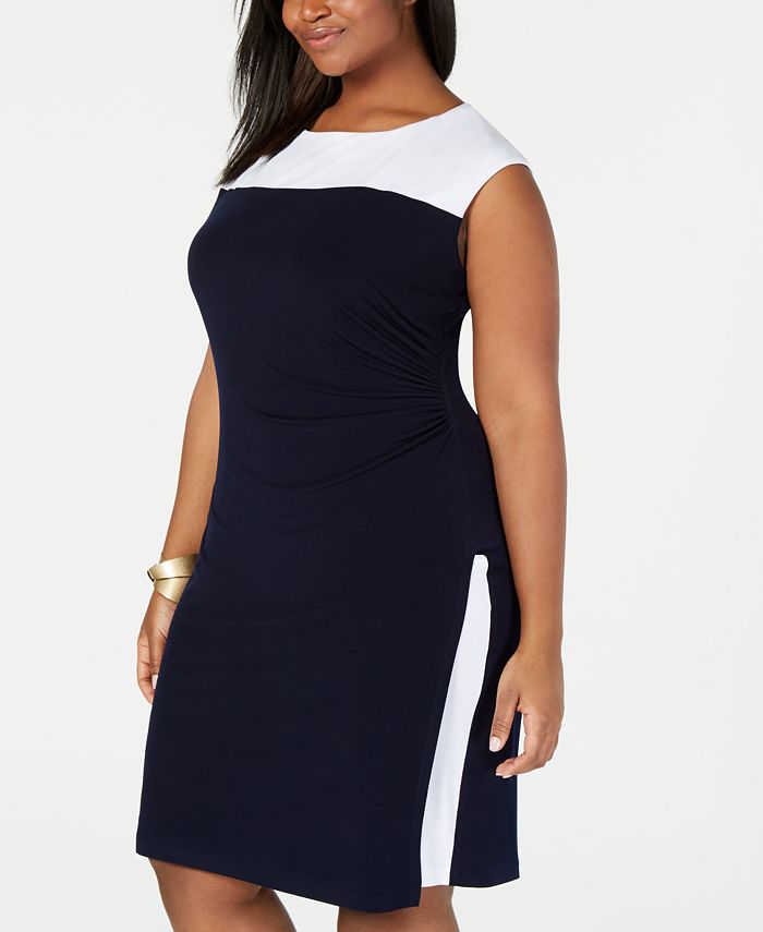 Connected Plus Size Colorblocked Sheath Dress - Macy's