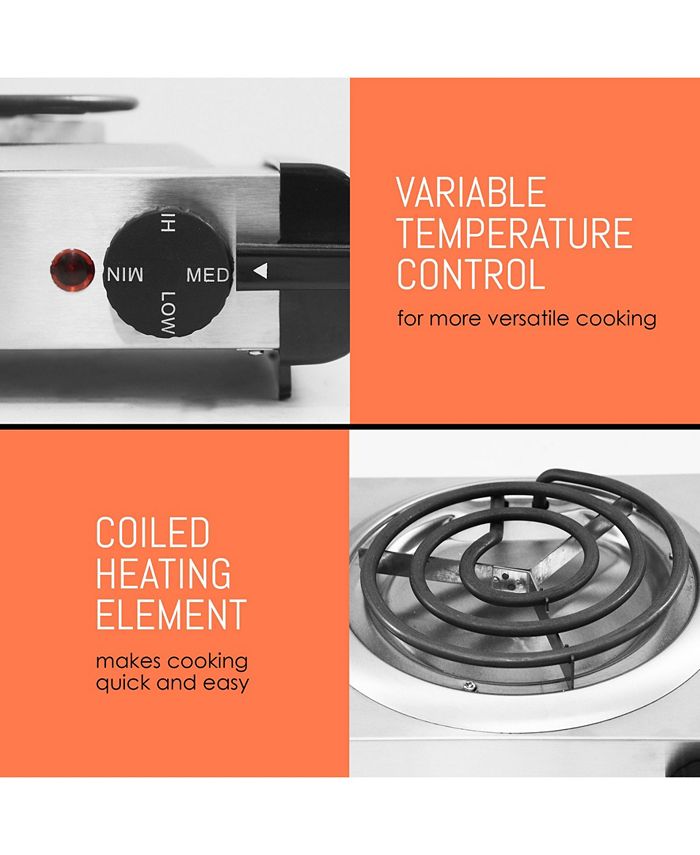 Elite Gourmet Elite Cuisine Electric Double Coil Burner Hot Plate - Macy's