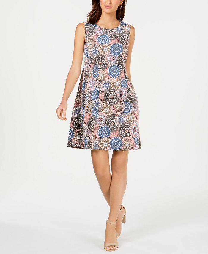Connected Petite Pinwheel Fit & Flare Dress - Macy's