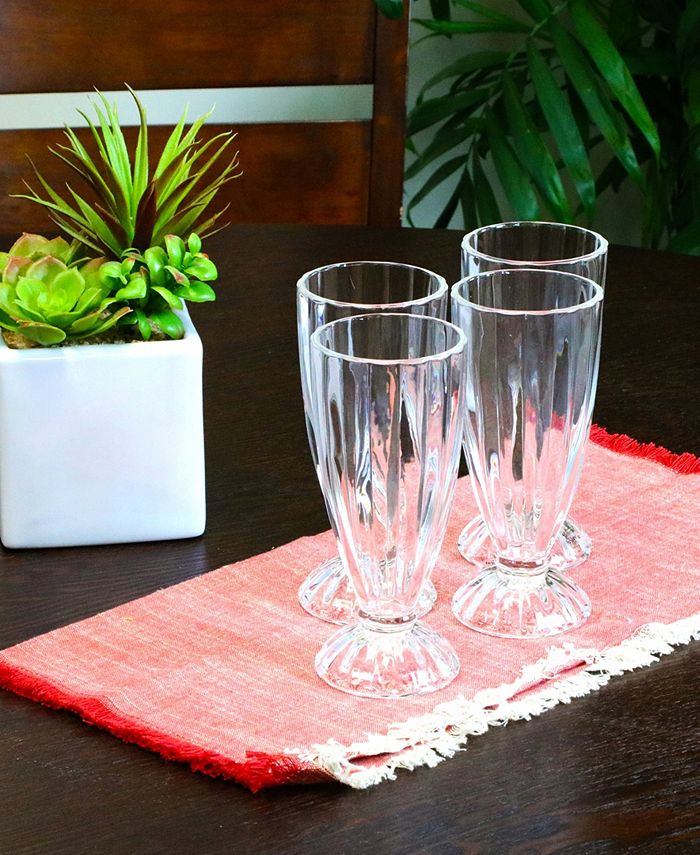Laurie Gates 4 Piece 12 Ounce Milk Shake Glass Set - Macy's