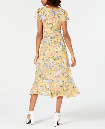 City Studios Juniors' Printed Ruffle Midi Dress - Macy's