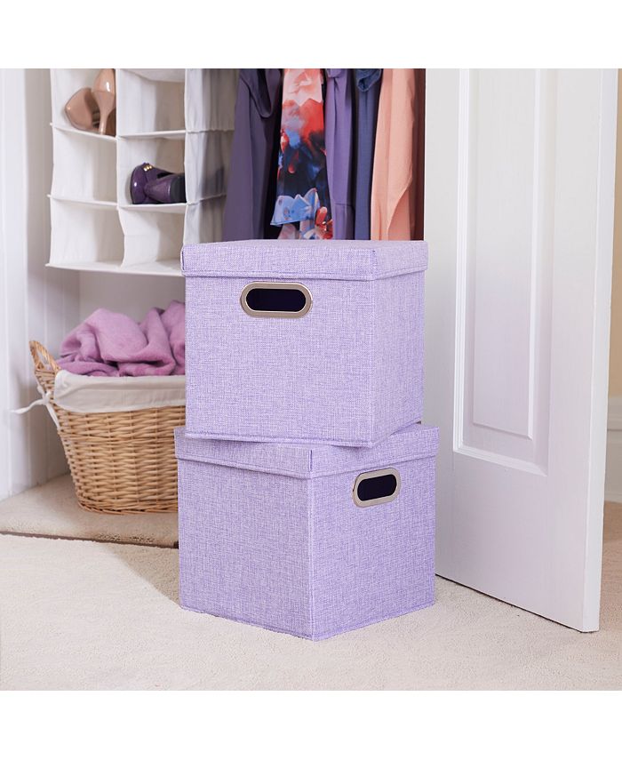 Household Essentials 2-Pc. Iris Heather Storage Box Set - Macy's
