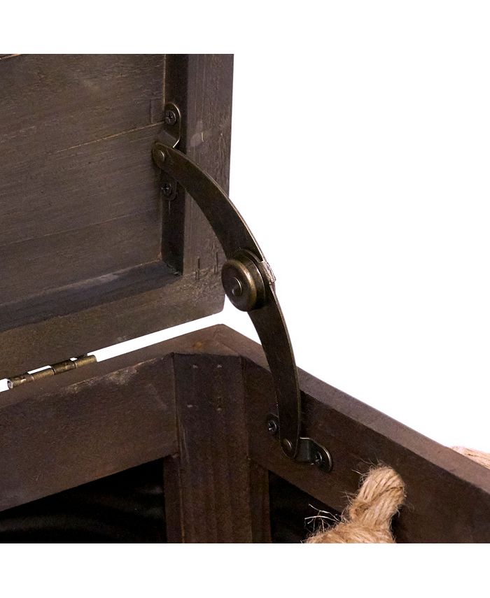 Household Essentials Small Metal Banded Wooden Storage Trunk - Macy's