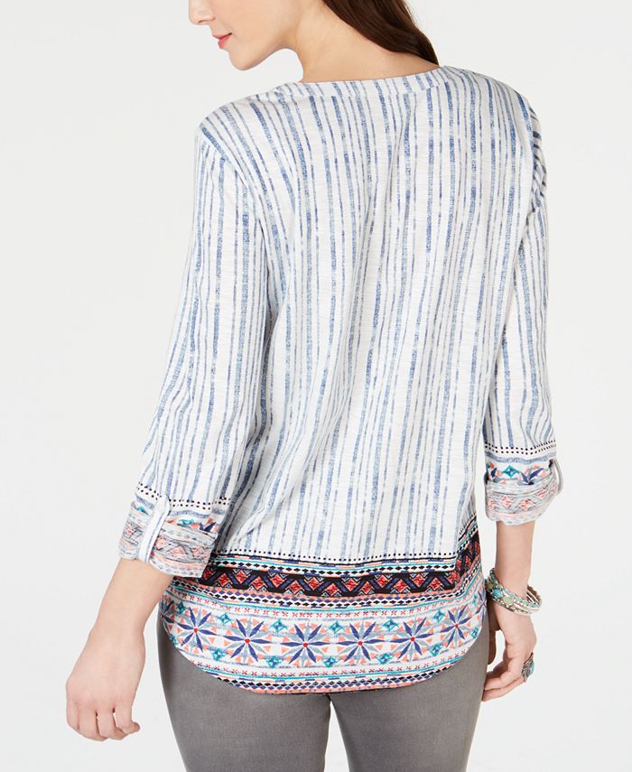 Style & Co Petite Printed Utility Top, Created for Macy's - Macy's
