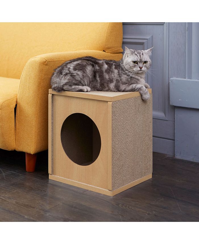 Way Basics Eco Friendly Cat Scratcher Cube House - Macy's