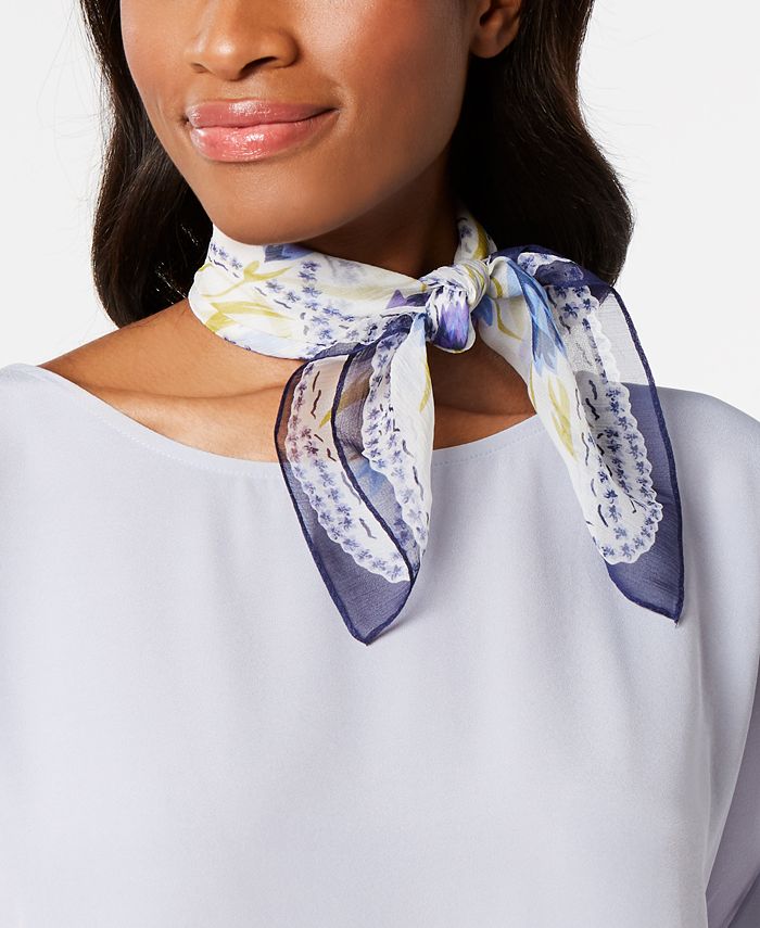 Echo Flower-Lattice Silk Square Scarf - Macy's