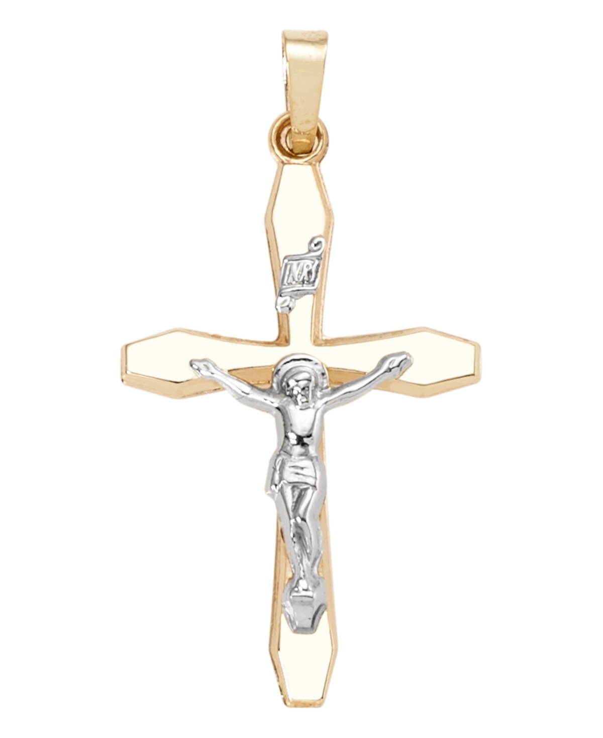 Click here for Crucifix Cross Pendant in 14k Yellow and White Gol... prices
