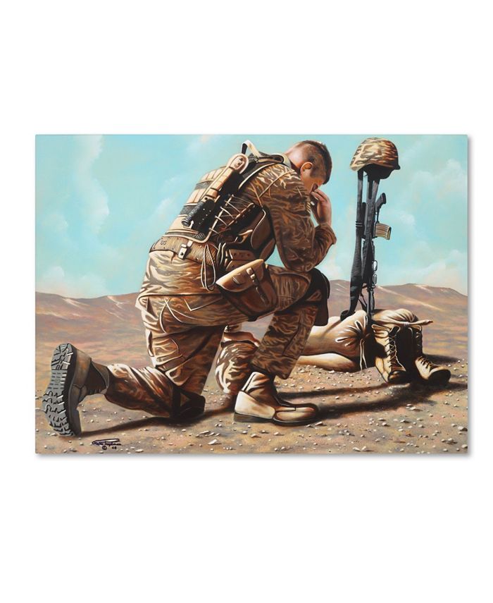 Trademark Global Geno Peoples 'Soldiers Cross' Canvas Art - 47" x 35" x ...