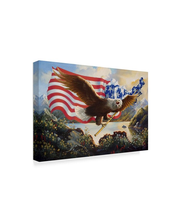 Trademark Global D. Rusty Rust 'Eagle Usa' Canvas Art - 24" x 16" x 2 ...