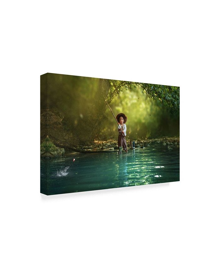 Trademark Global Evgeny Loza 'Fishing Children' Canvas Art - 24" x 2" x ...