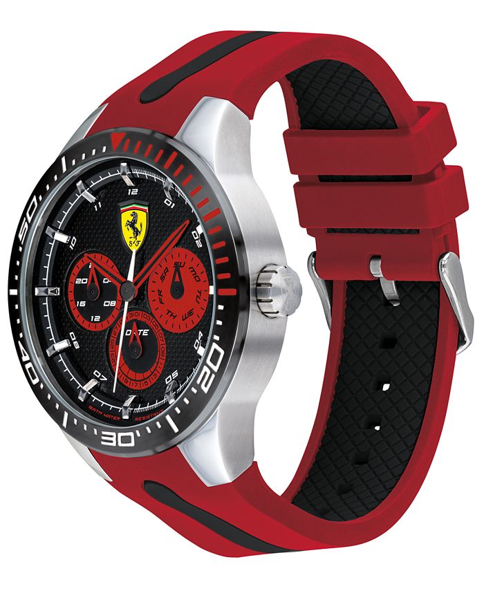 Ferrari Men's RedRev Red Silicone Strap Watch 46mm - Macy's