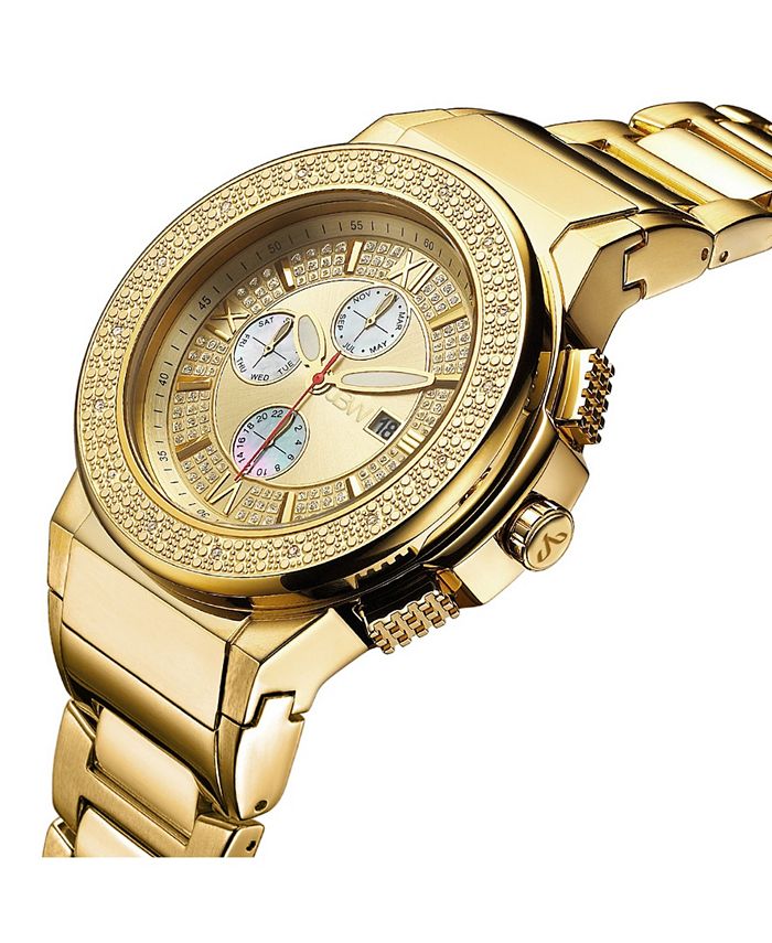 Jbw Men's Saxon Diamond (1/6 ct.t.w.) 18k Gold Plated Stainless Steel ...