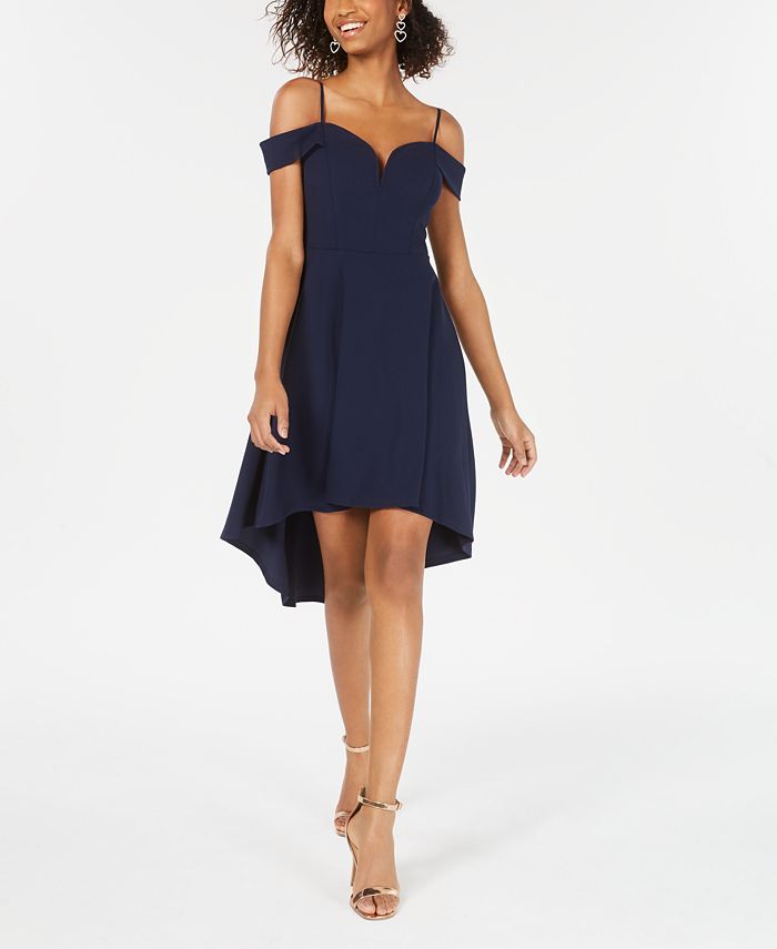 City Studios Juniors' Off-The-Shoulder High-Low Dress - Macy's