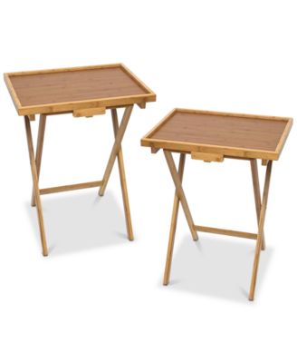 Lipper International Lipped Snack Tables, Set of 2 - Macy's