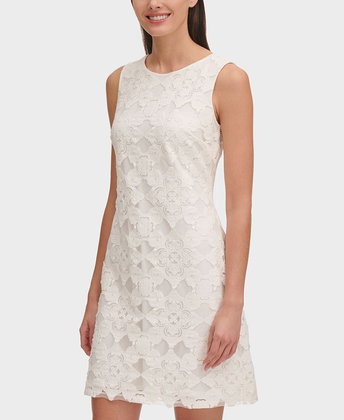 Tommy Hilfiger Burnout Lace A-Line Dress - Macy's