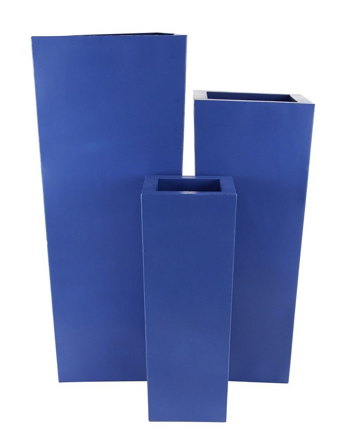 Rosemary Lane Set of 3 Modern Square Metal Planters - Macy's