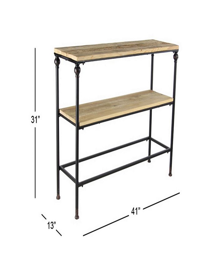 Rosemary Lane Farmhouse 31" x 41" Iron and Wood Console Table - Macy's