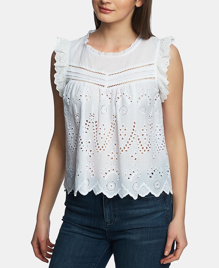 1.STATE Cotton Embroidered Top - Macy's
